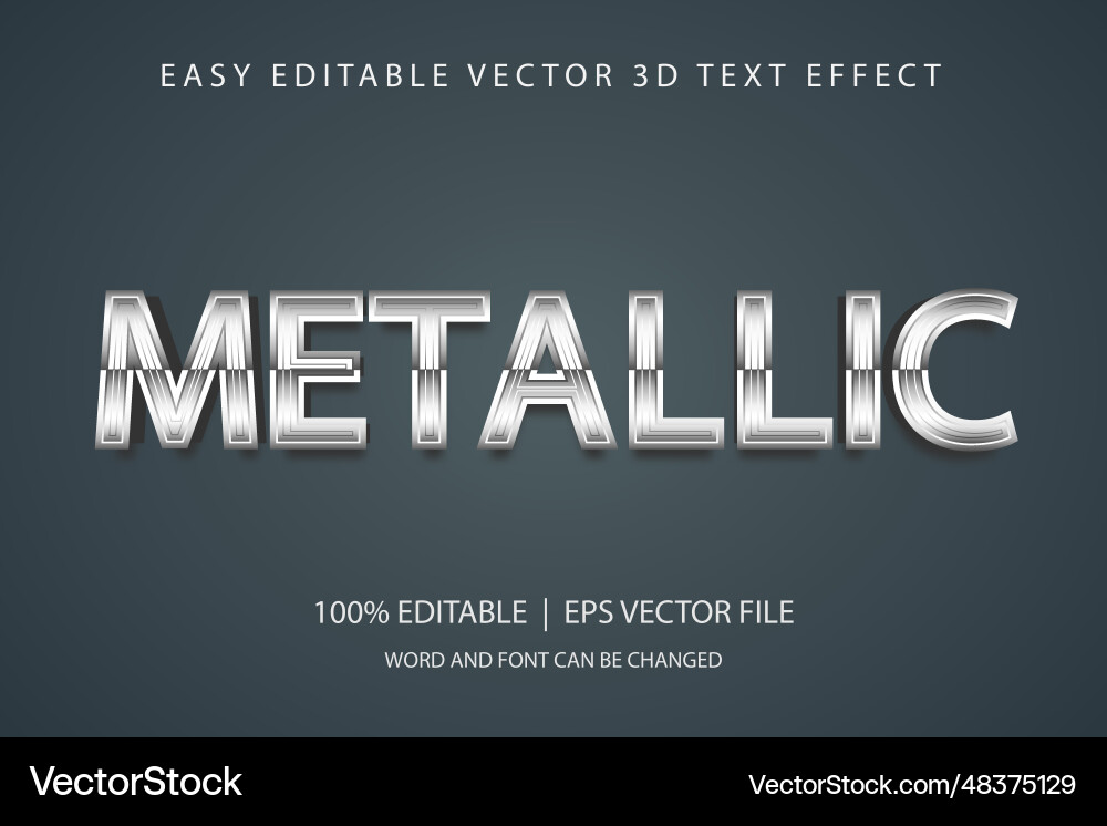 3d typography editable text effect Royalty Free Vector Image