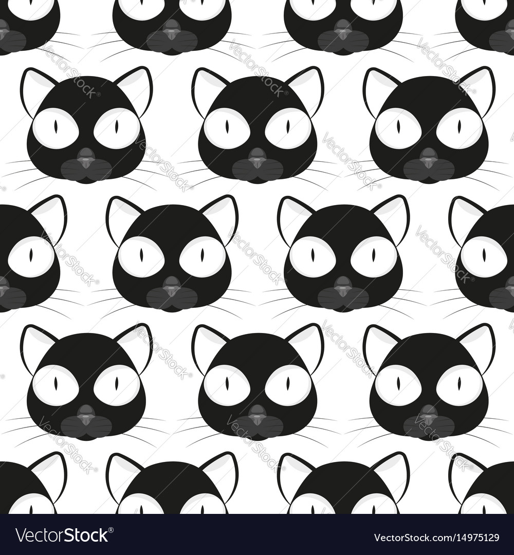 Cat face pattern Royalty Free Vector Image - VectorStock