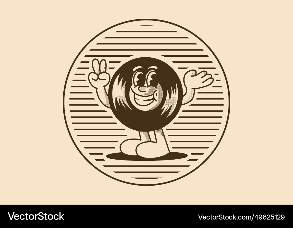 Character of vinyl with happy expression Vector Image