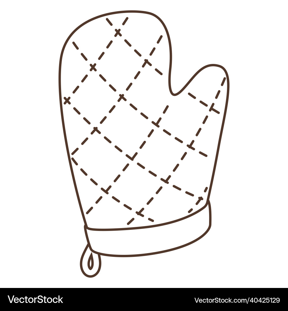 Cooking potholder mitten stylized Royalty Free Vector Image