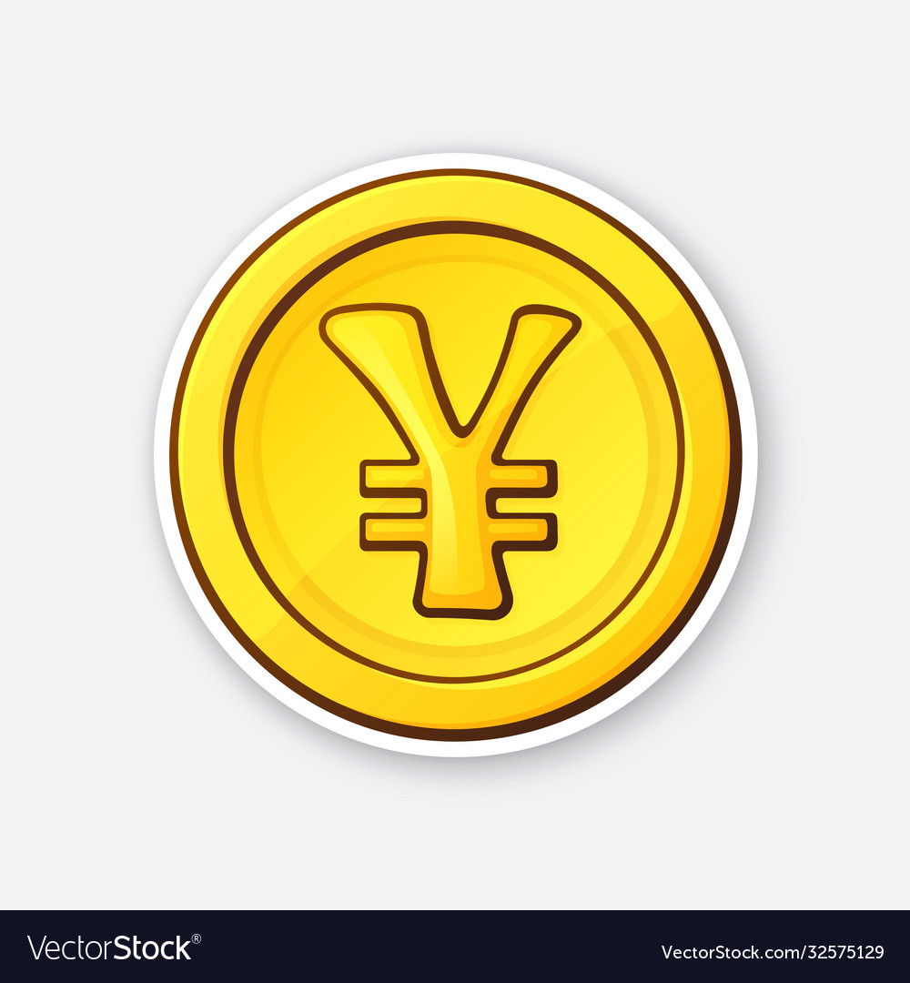 Gold Coin Japanese Yen Or Chinese Yuan Royalty Free Vector