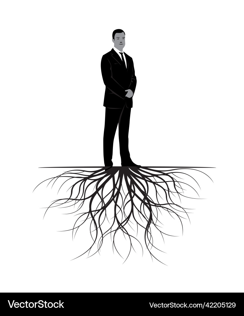 Man with roots Royalty Free Vector Image - VectorStock