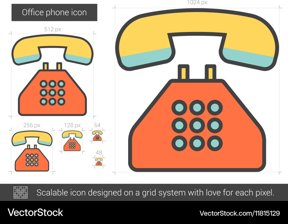 Office phone line icon Royalty Free Vector Image
