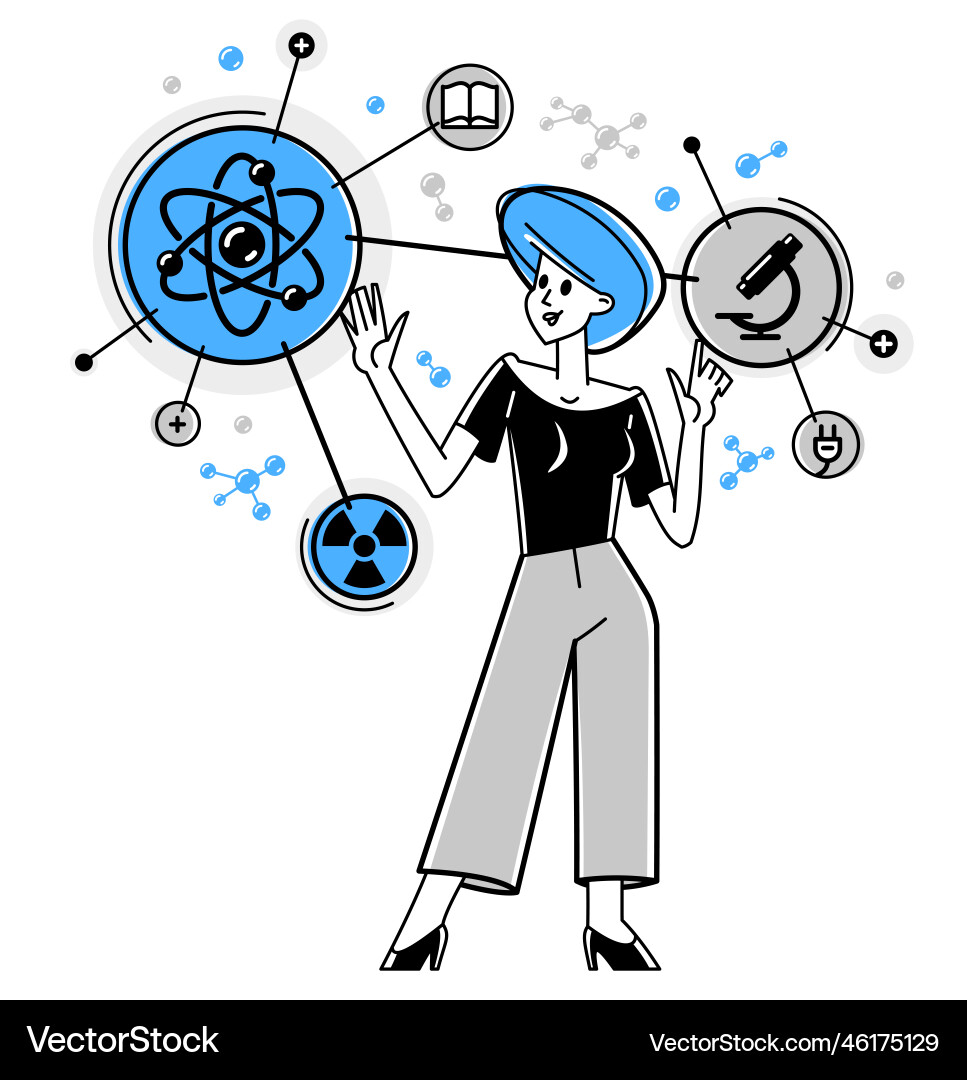 Scientist discovering science theory and making Vector Image
