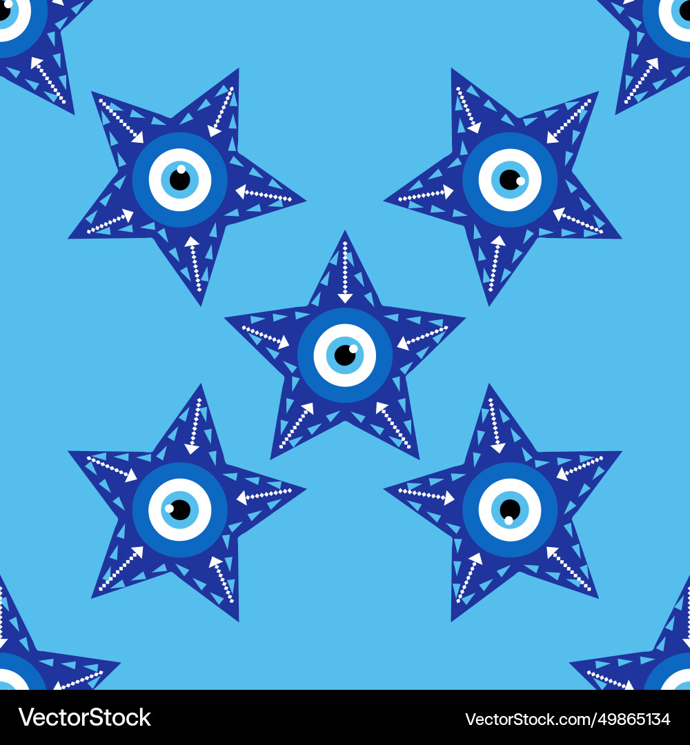 Evil eye magic seamless pattern symbol of Vector Image