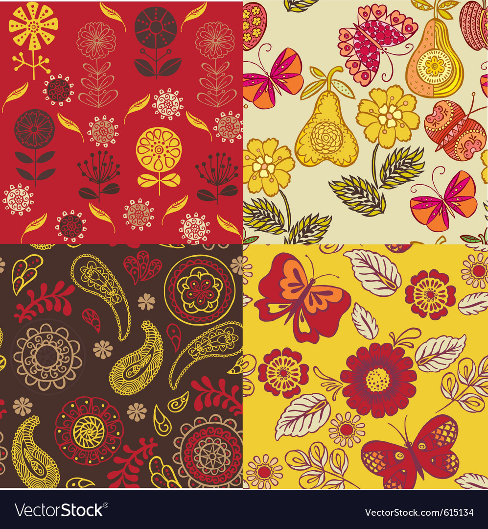 Floral repeat pattern Royalty Free Vector Image