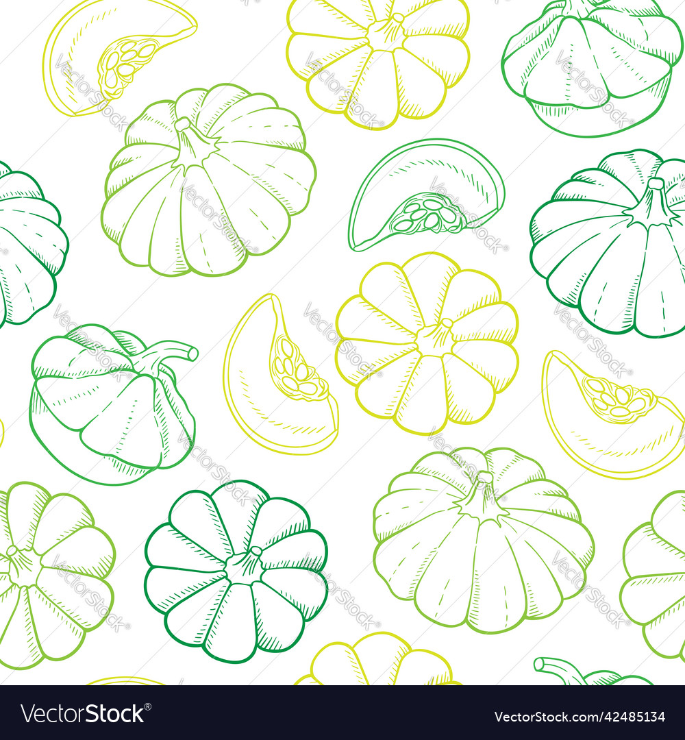 Seamless pattern with pumpkins and squash Vector Image