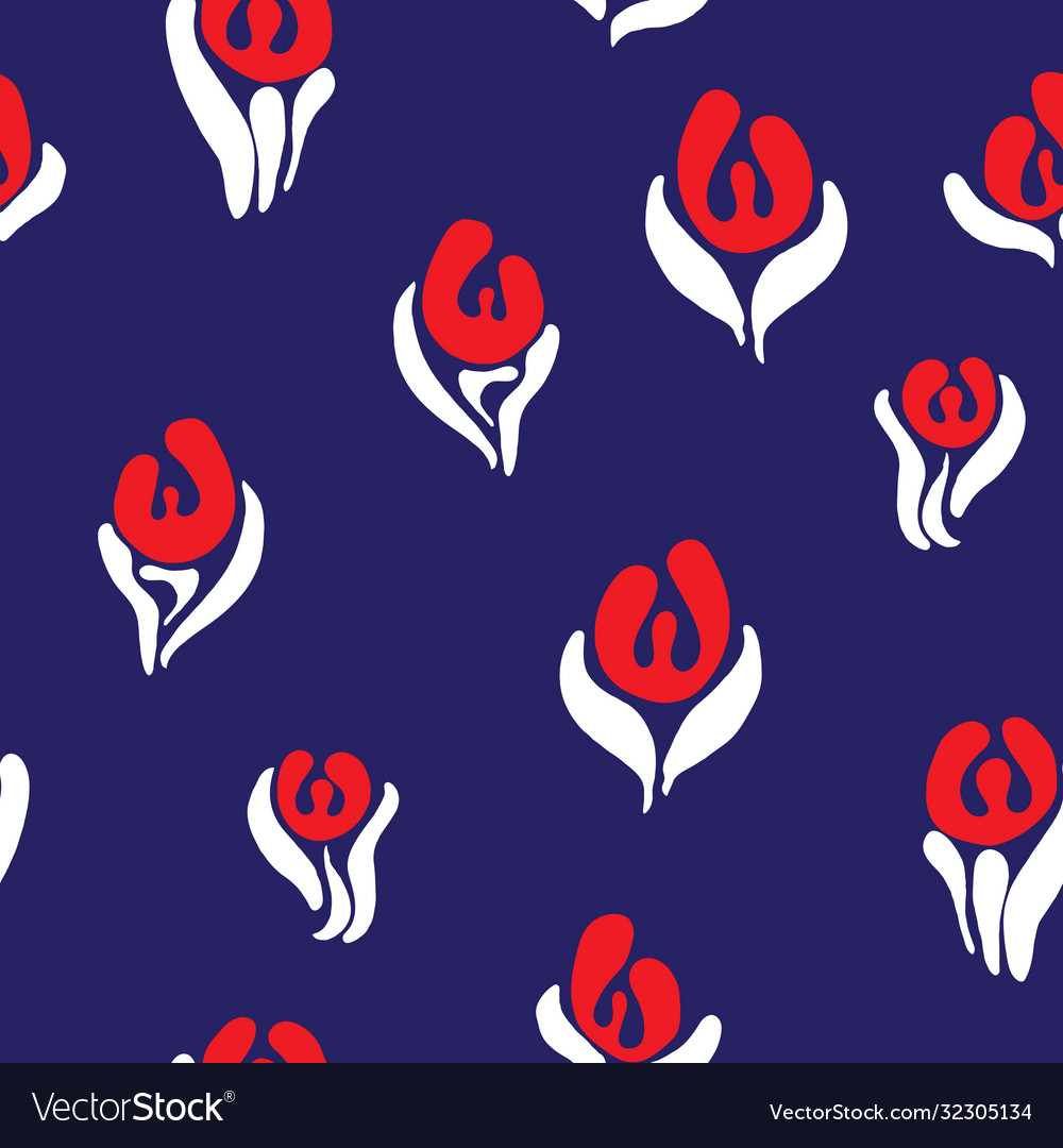 Tulips seamless pattern Royalty Free Vector Image