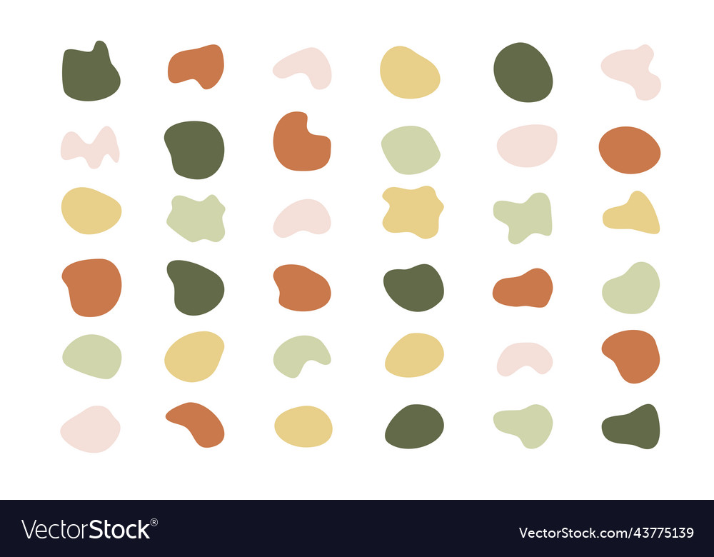 Abstract blotch shape liquid shape elements set Vector Image