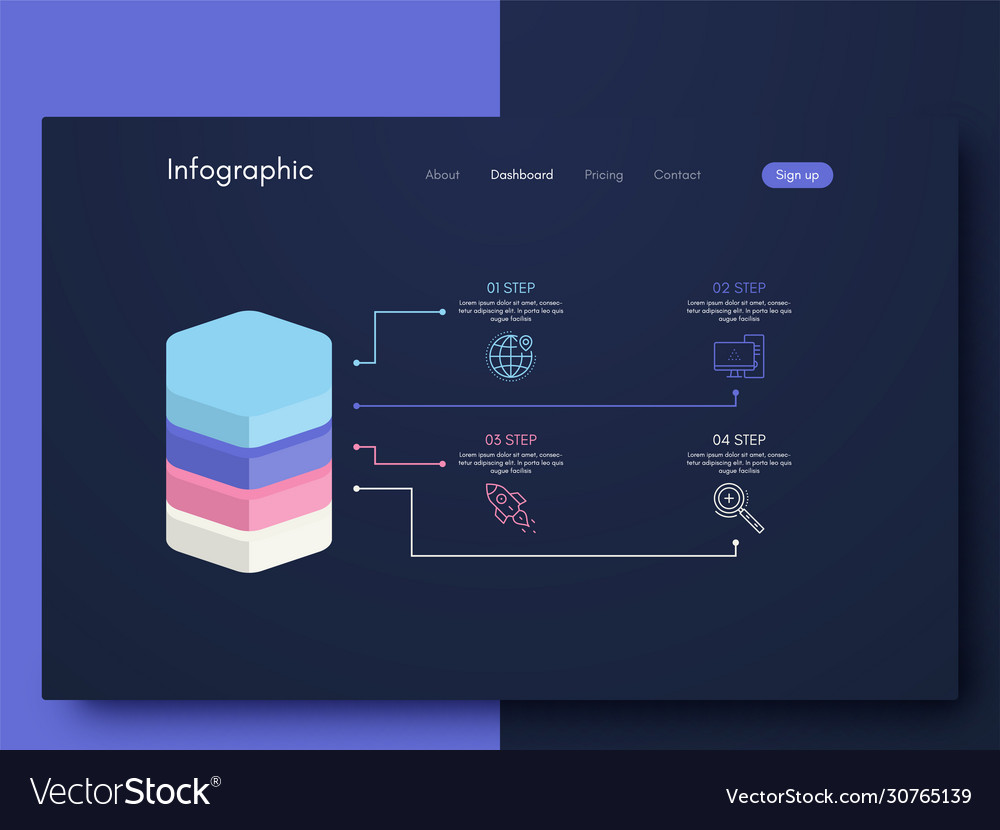 Graphic infographics template for creating mobile Vector Image Graphic infographics template for creating mobile Vector Image