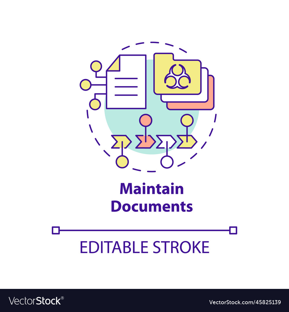Maintain documents concept icon Royalty Free Vector Image