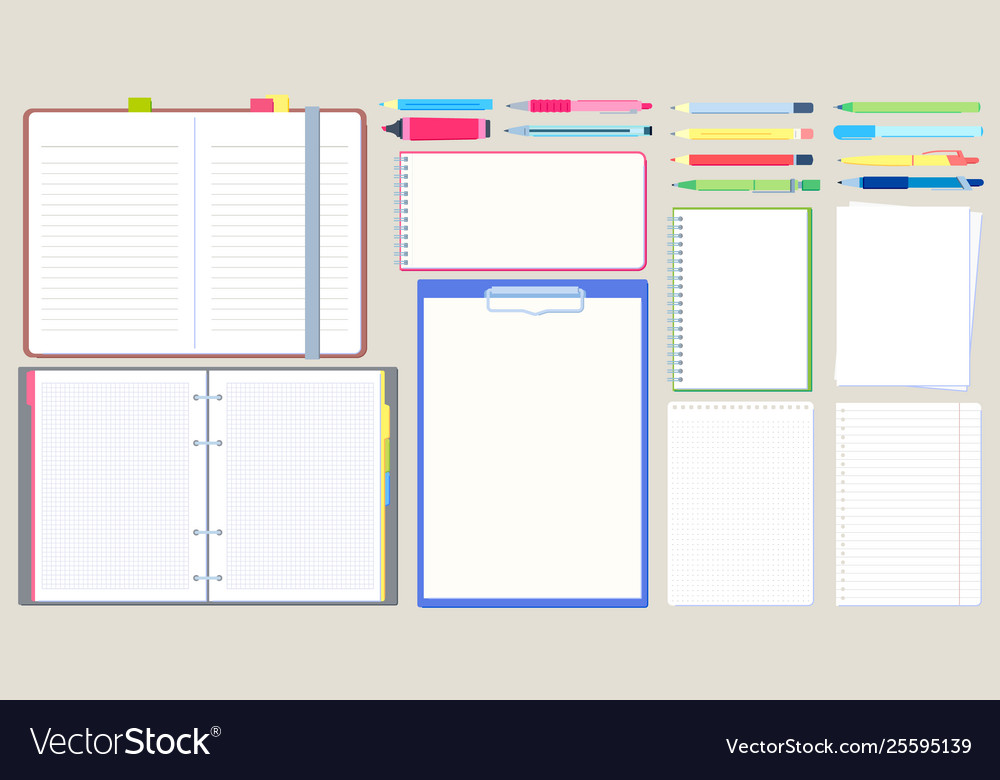 Notebook diary open notepad empty sketchbook Vector Image