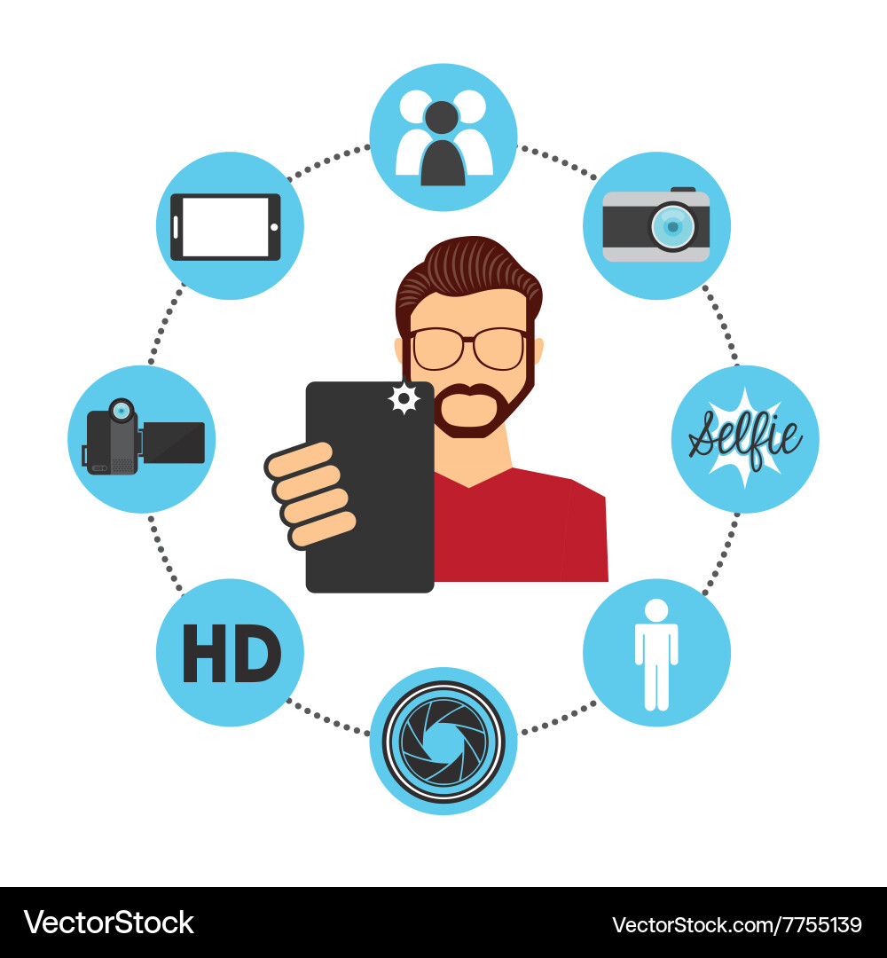 Selfie photography design Royalty Free Vector Image