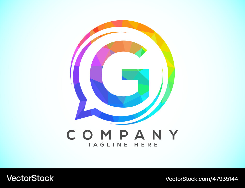 Low poly english alphabet with a bubble chat icon Vector Image