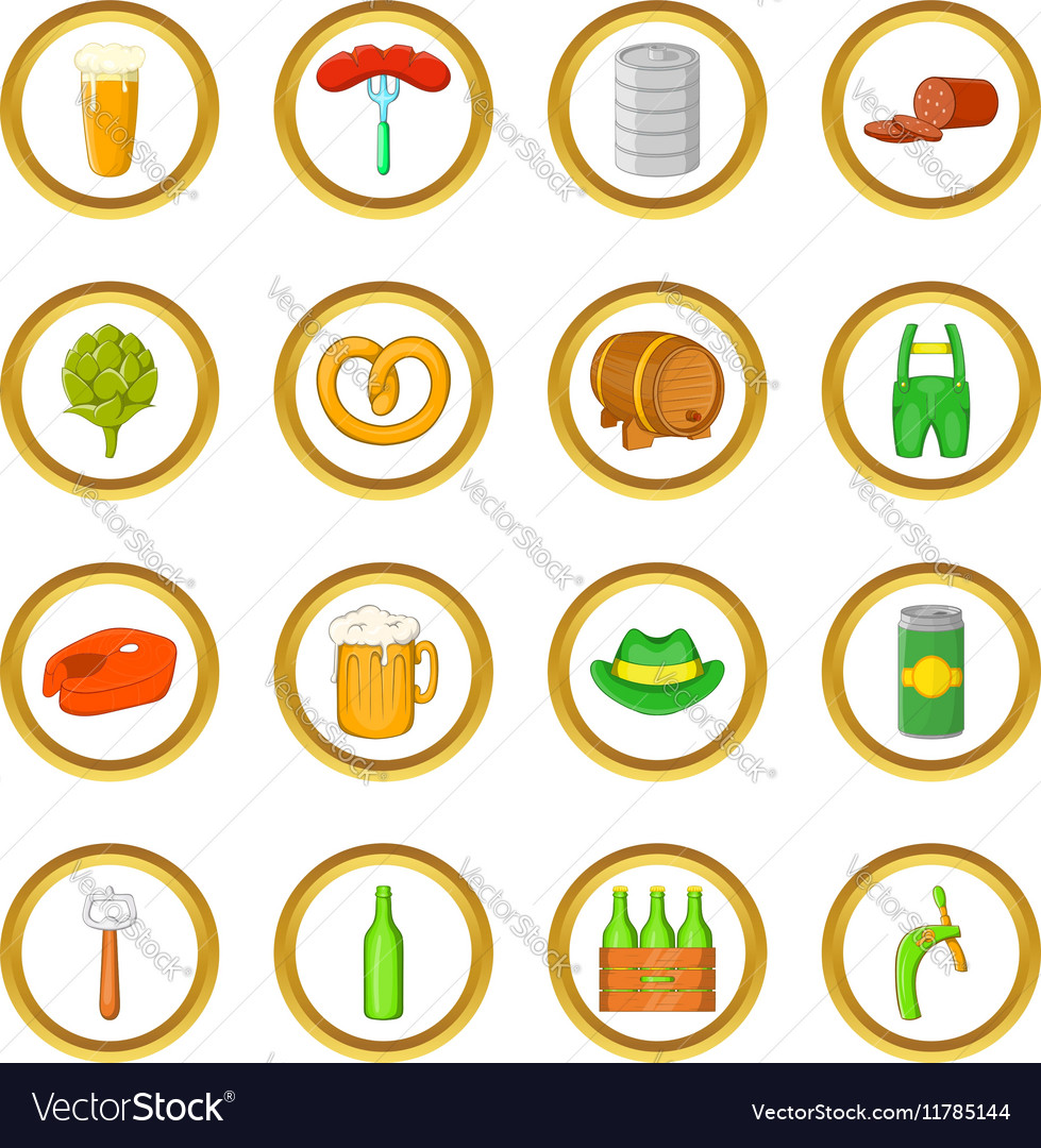 Octoberfest set cartoon style Royalty Free Vector Image Octoberfest set cartoon style Royalty Free Vector Image