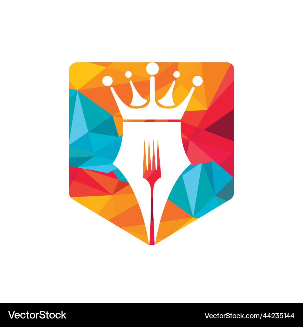 Pen with crown and fork logo icon design Vector Image
