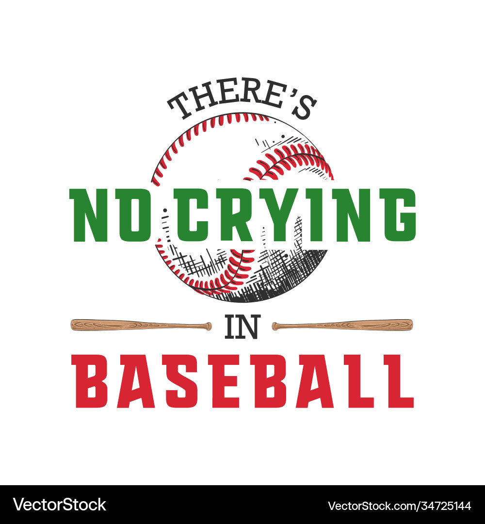 Sketch ball and bat with typography Royalty Free Vector