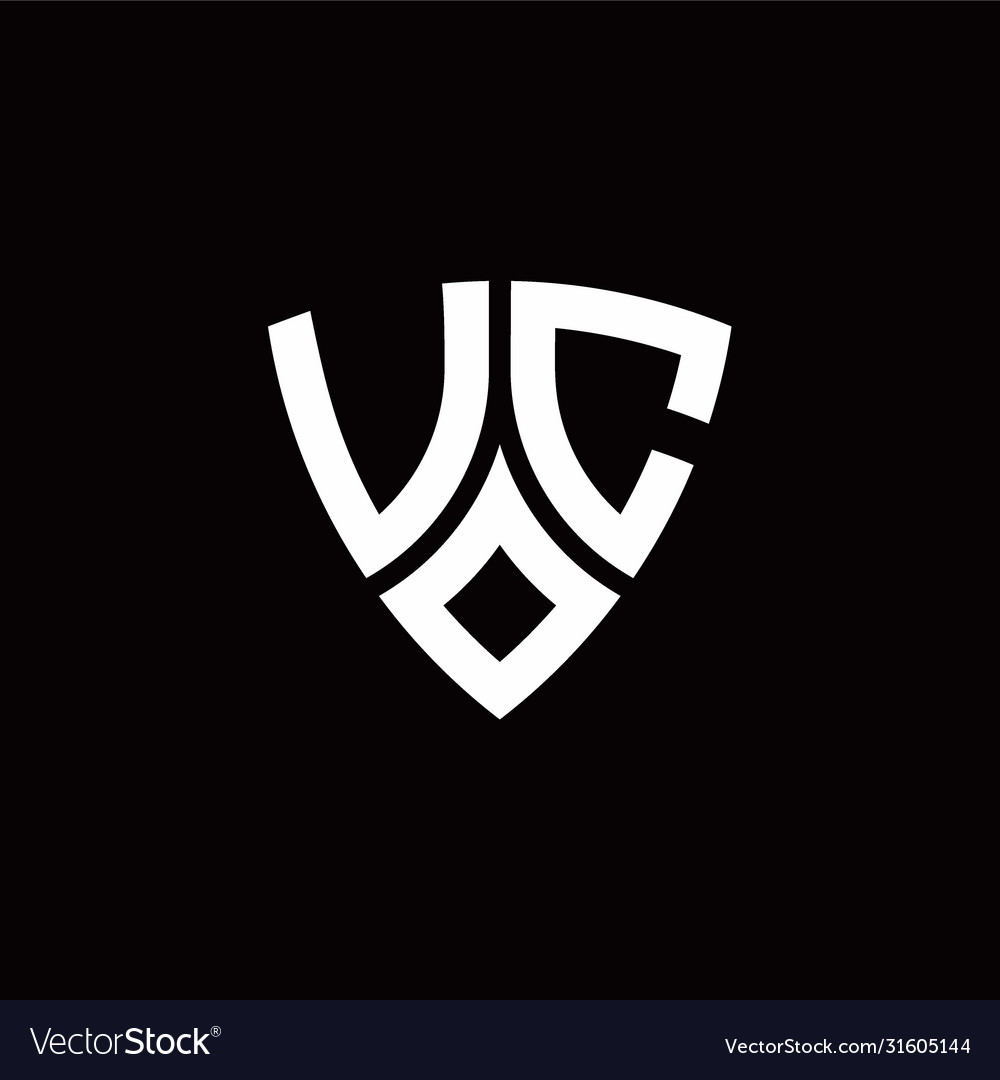 Vc monogram logo with modern shield style design Vector Image