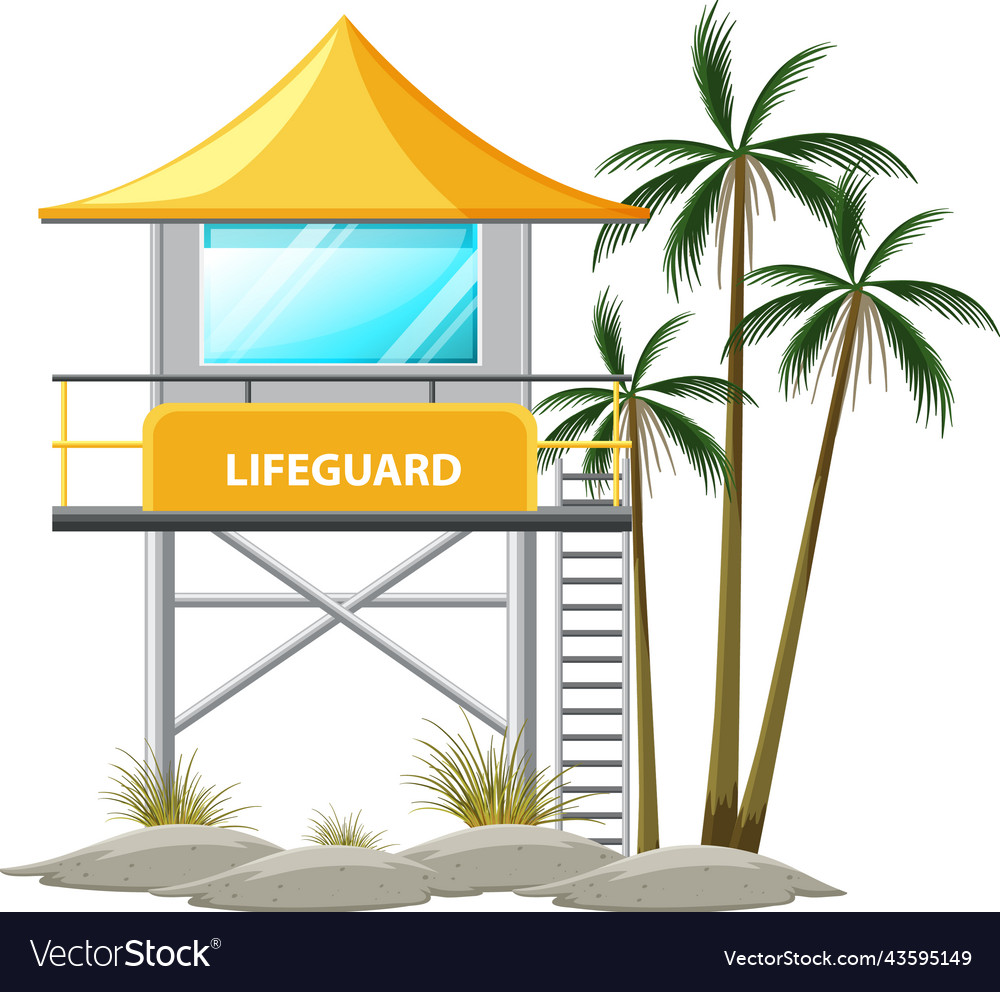 Beach lifeguard tower isolated Royalty Free Vector Image