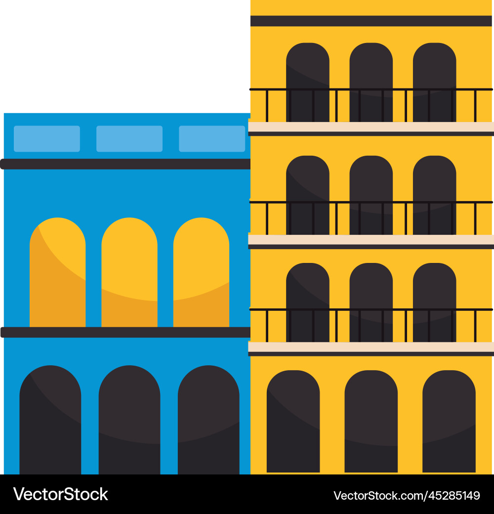 Cuban buildings icon Royalty Free Vector Image