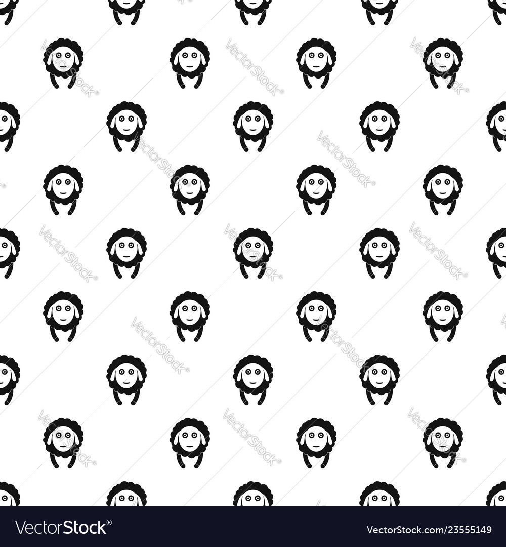 Front face sheep pattern seamless Royalty Free Vector Image