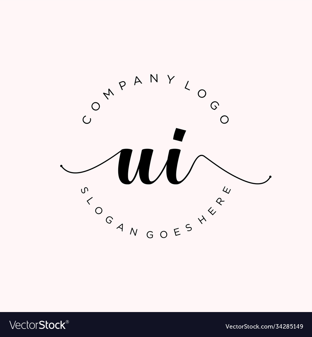 Initial ui handwriting logo with circle template Vector Image Initial ui handwriting logo with circle template Vector Image