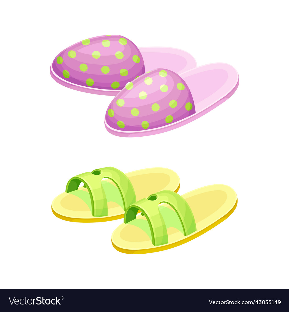 Pairs of comfortable slippers as light soft Vector Image