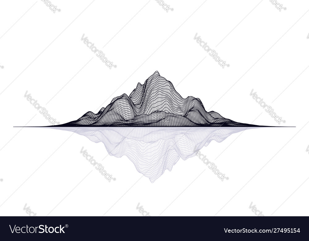 Abstract mesh landscape data visualization Vector Image