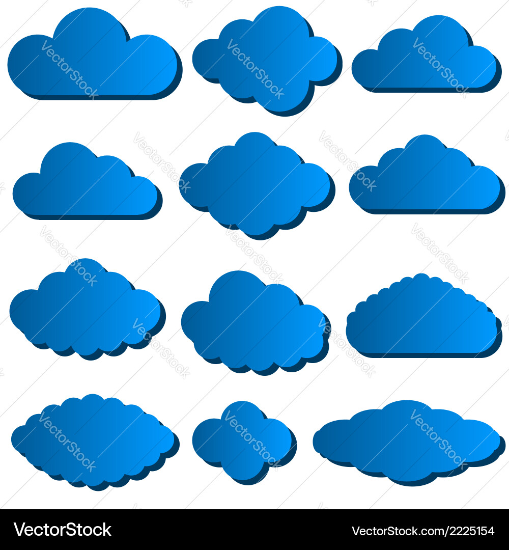 Cloud set Royalty Free Vector Image - VectorStock