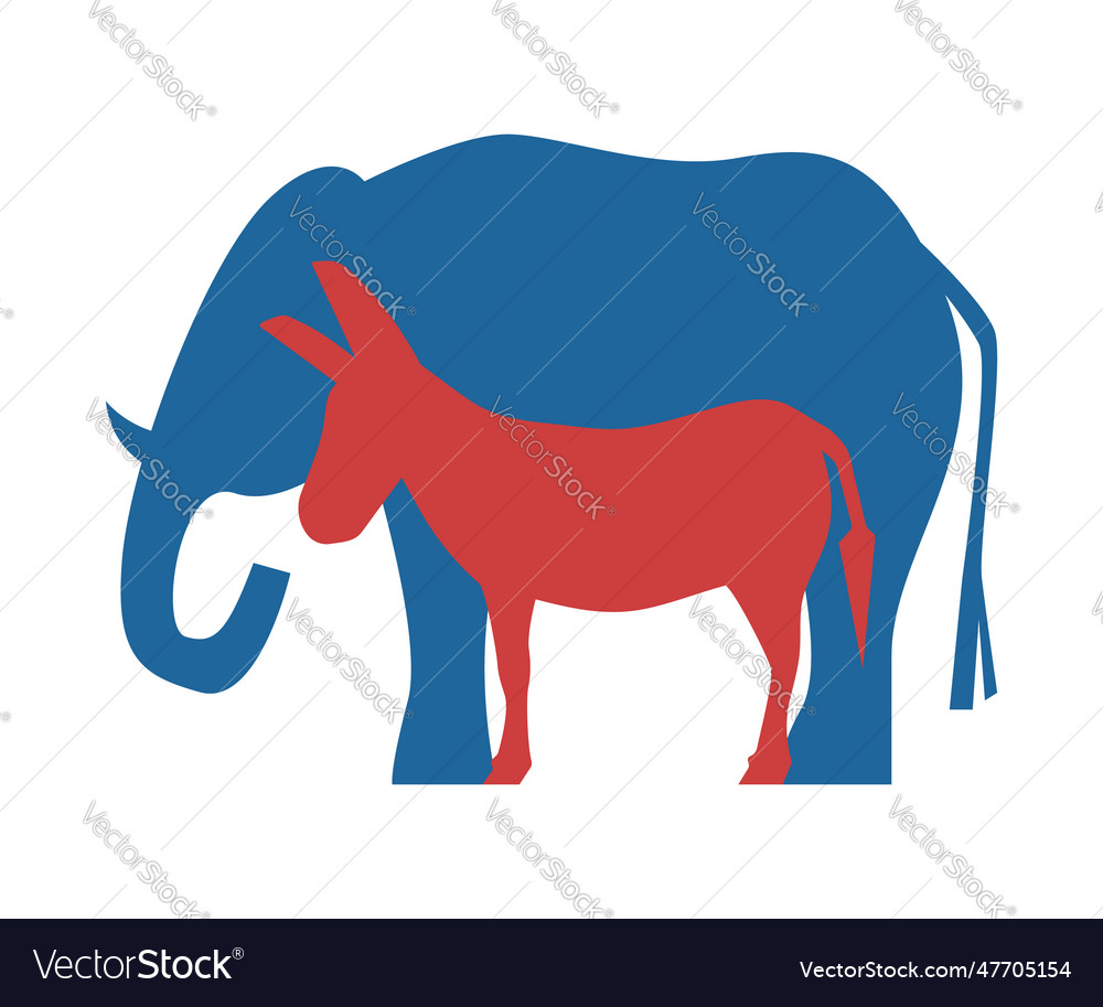 Elephant and donkey Royalty Free Vector Image - VectorStock