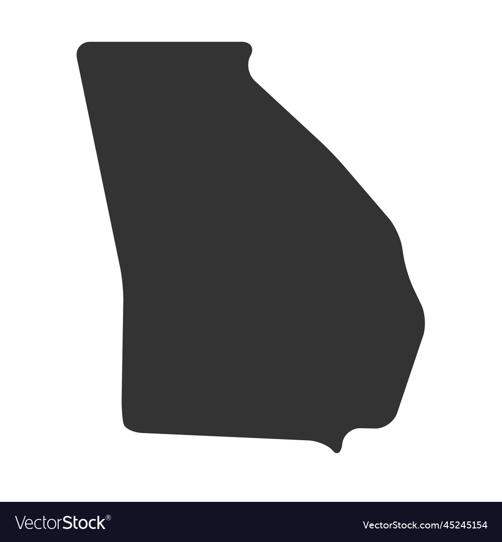 Georgia black silhouette map state of usa Vector Image