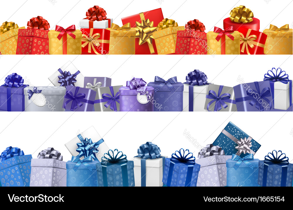 Set shopping banners with gift colorful boxes Vector Image