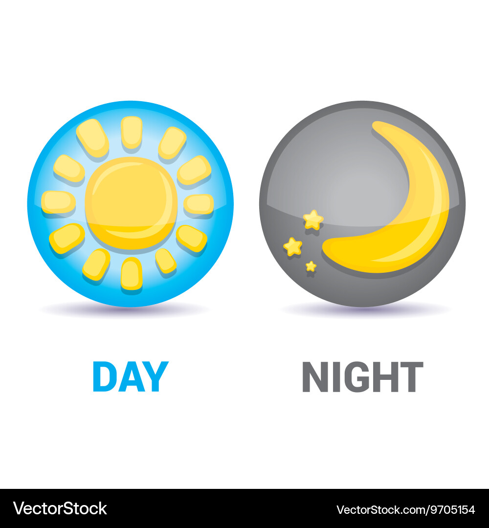 Sun and moon in sky day night Royalty Free Vector Image