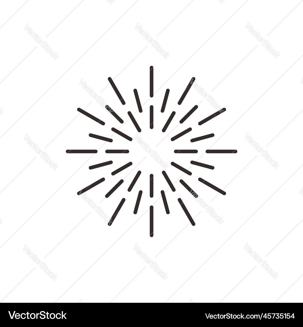 Sunbrust Explotion Effect Icon Abstract Symbol Vector Image