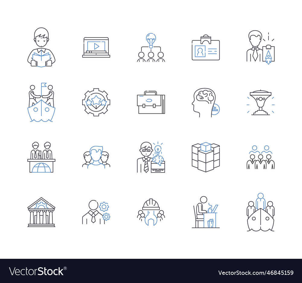 Brand management line icons collection strategy Vector Image Brand management line icons collection strategy Vector Image