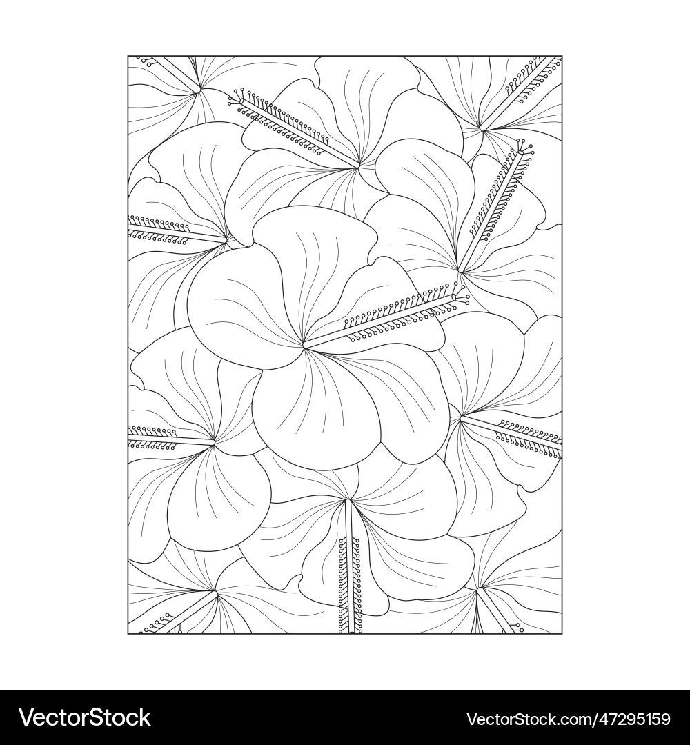 Doodle flower drawing coloring page for adults Vector Image
