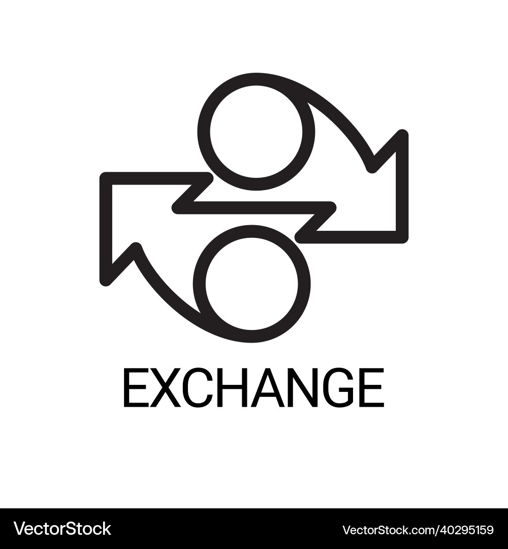 Exchange arrow icon symbol or emblem Royalty Free Vector