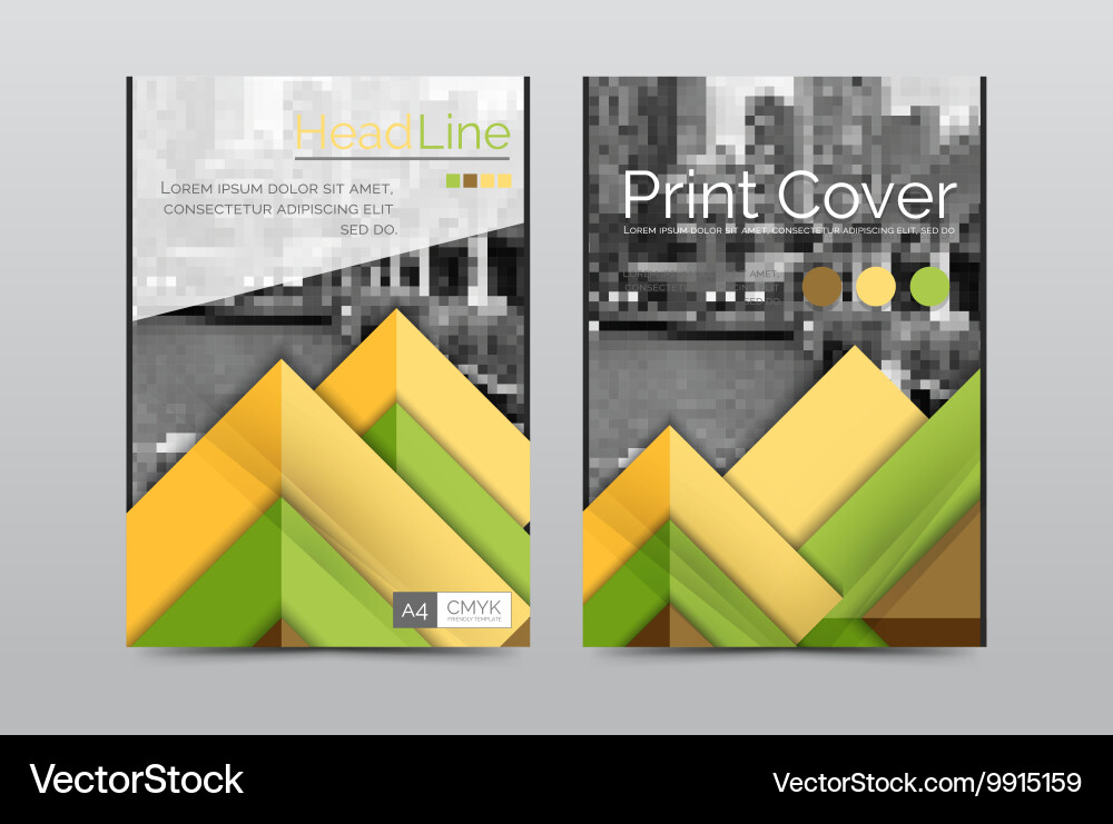 Geometric brochure front page Royalty Free Vector Image