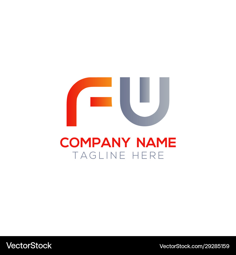 Initial letter fw logo design template creative Vector Image