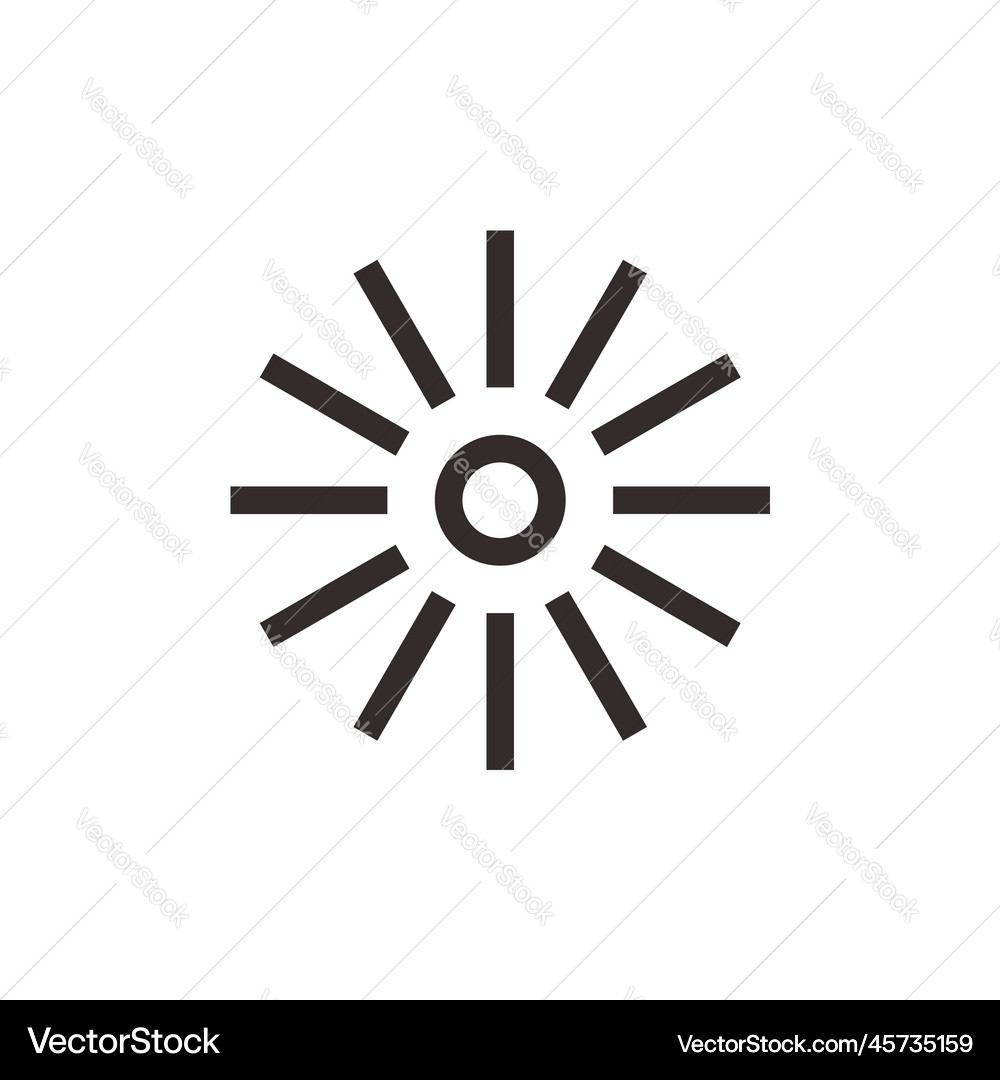 Simple circle icon of sunlight sun brust Vector Image