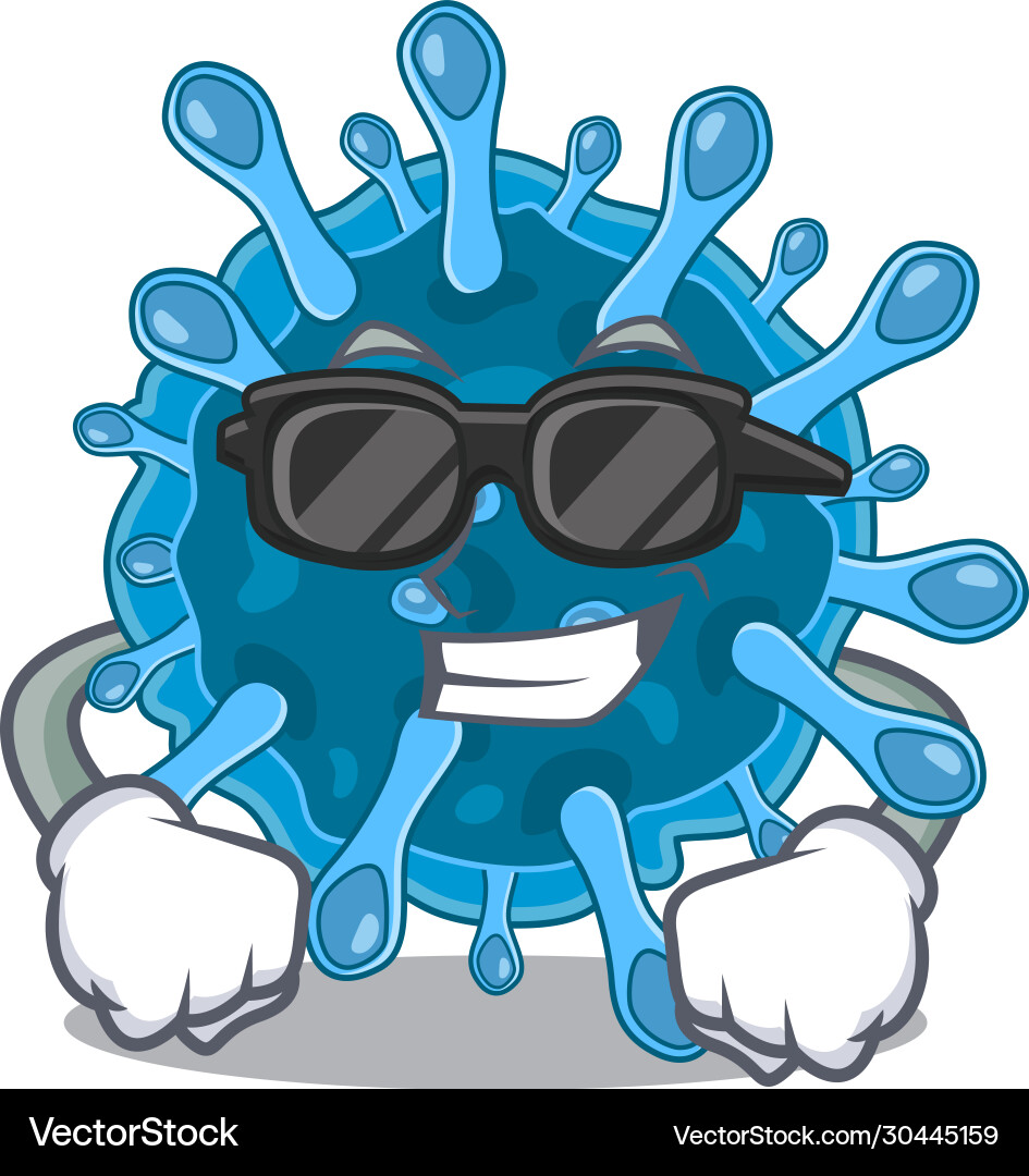 Super cool microscopic corona virus mascot Vector Image