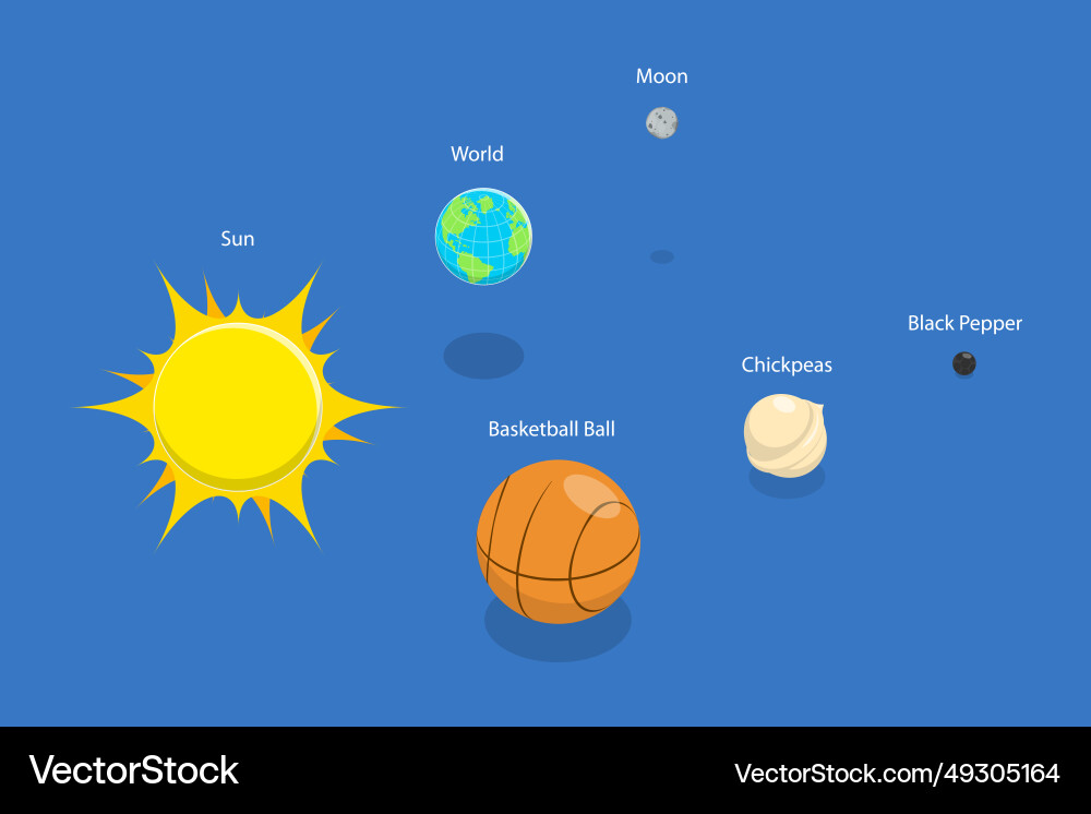3d isometric flat of sun Royalty Free Vector Image