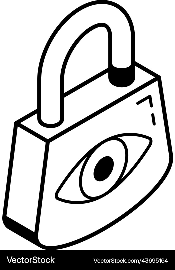 An eye lock isometric line icon download Vector Image
