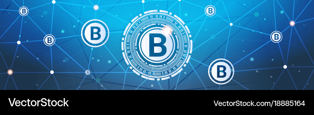 Bitcoins money crypto currency concept modern web Vector Image