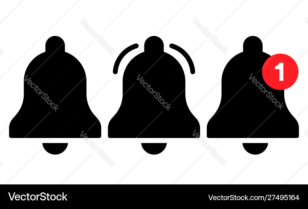 Icon set notification incoming message ringing Vector Image