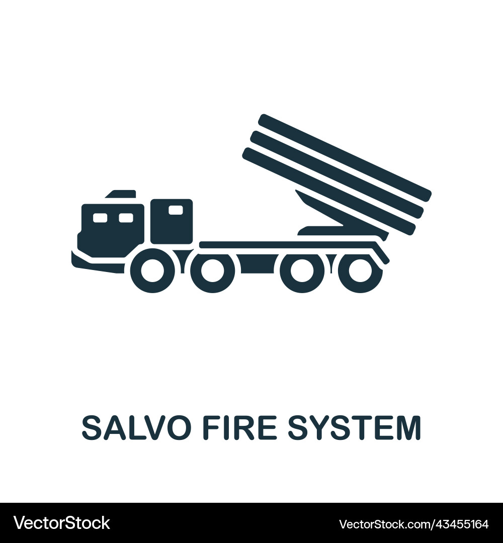 Salvo fire system icon monochrome simple line Vector Image