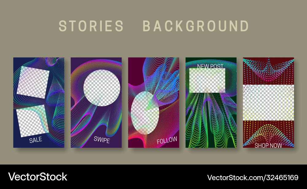 Stories background set for social media abstract Vector Image