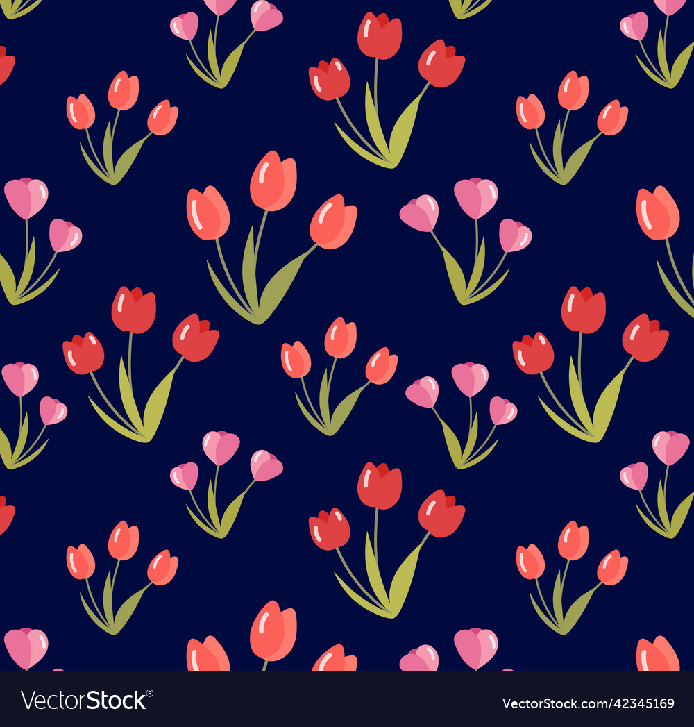 Tulip pattern Royalty Free Vector Image - VectorStock