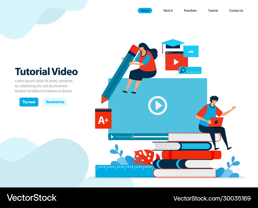 Website design video tutorials and webinar Vector Image