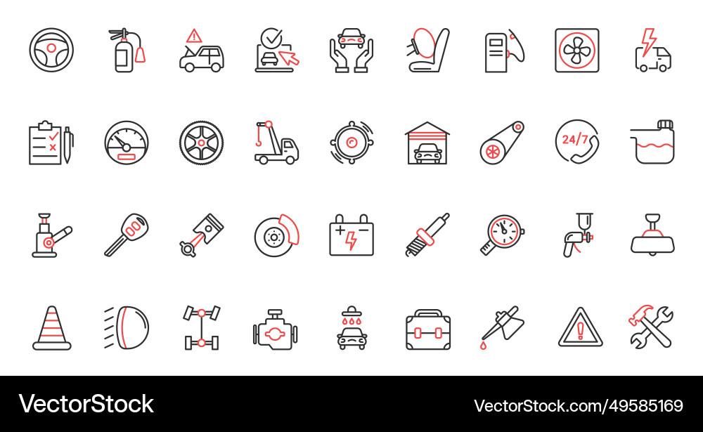 Workshop garage equipment car maintenance service Vector Image